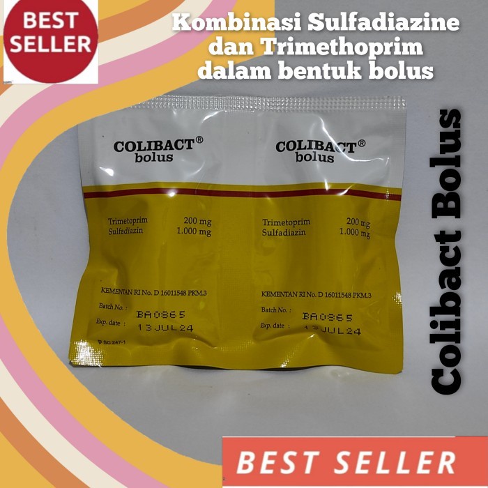 Jual Bolus COLIBACT BOLUS kombinasi Sulfadiazine & Trimethoprim bentuk ...
