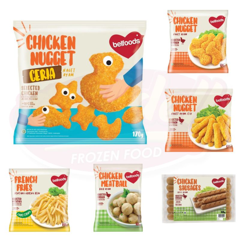 Jual BELFOODS Single Pack Nugget Ceria, Nugget S, Nugget Stik, Kentang ...