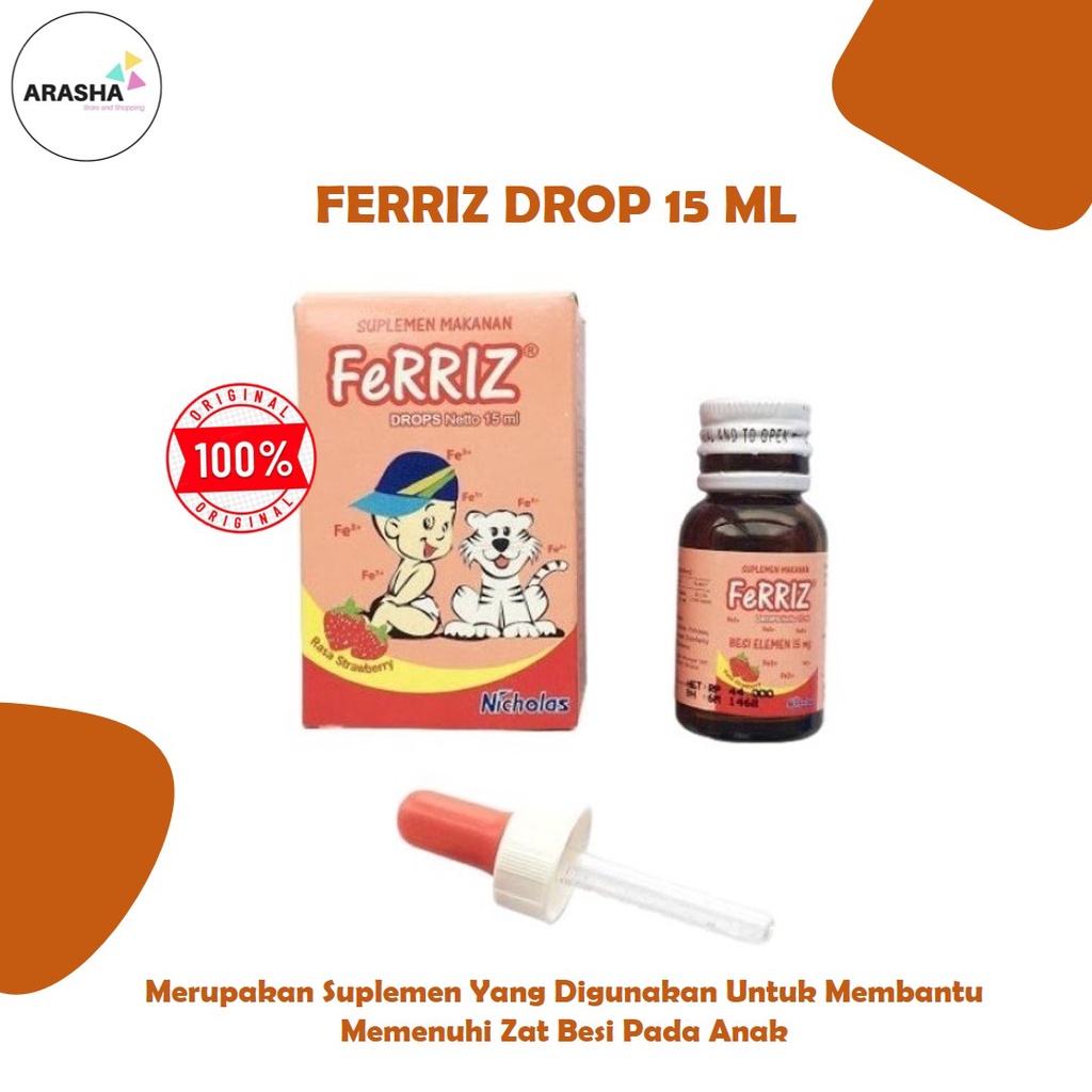 Jual FERRIZ DROPS 15 ML Suplemen Zat Besi Pada Anak dan Bayi - Anemia ...