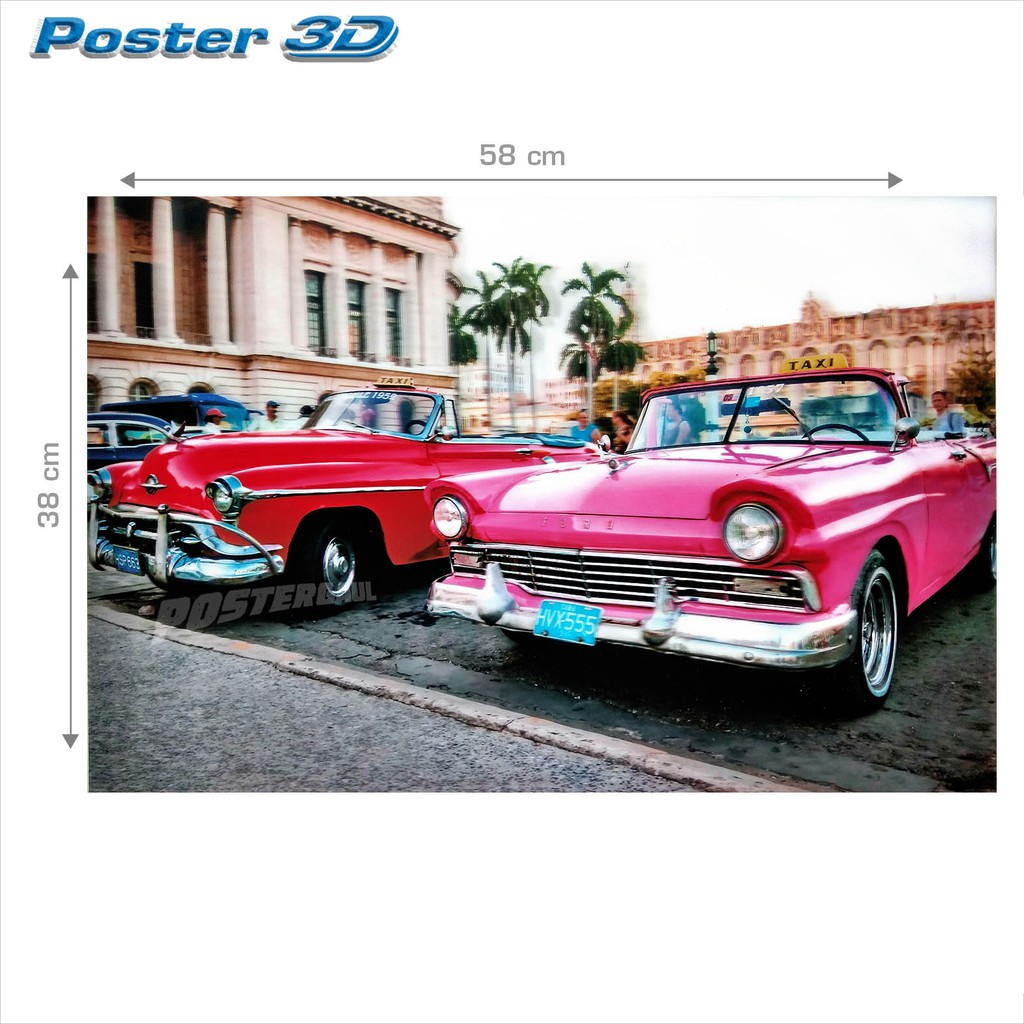 Jual Poster 3D MOBIL VINTAGE #3D183 - ukuran 38 x 58 cm | Shopee Indonesia