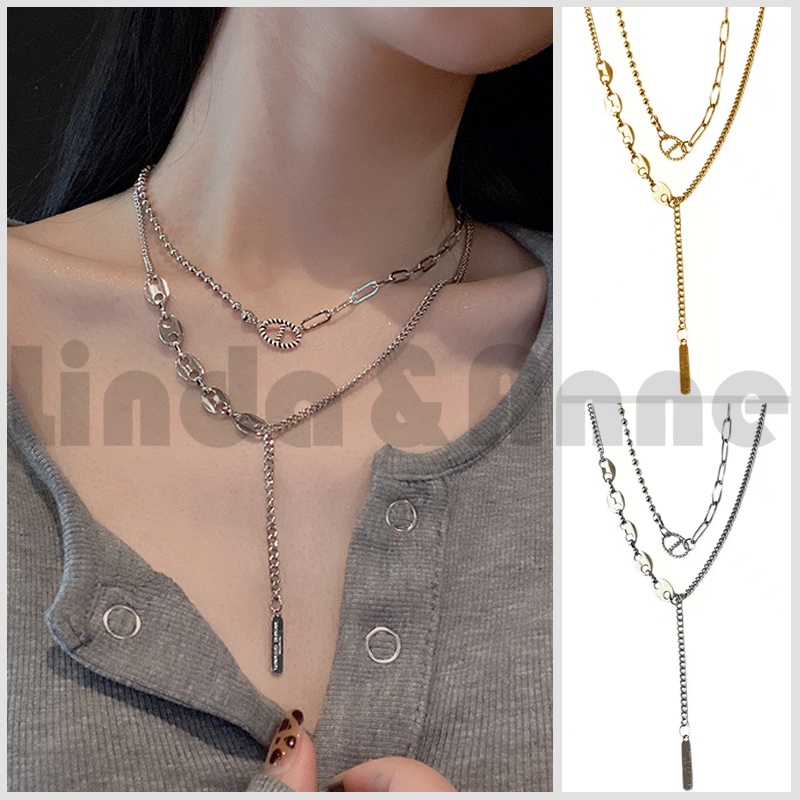 Jual Kalung Rantai Steel Gaya Retro Hip-Hop Untuk Wanita - Kalung Untuk ...