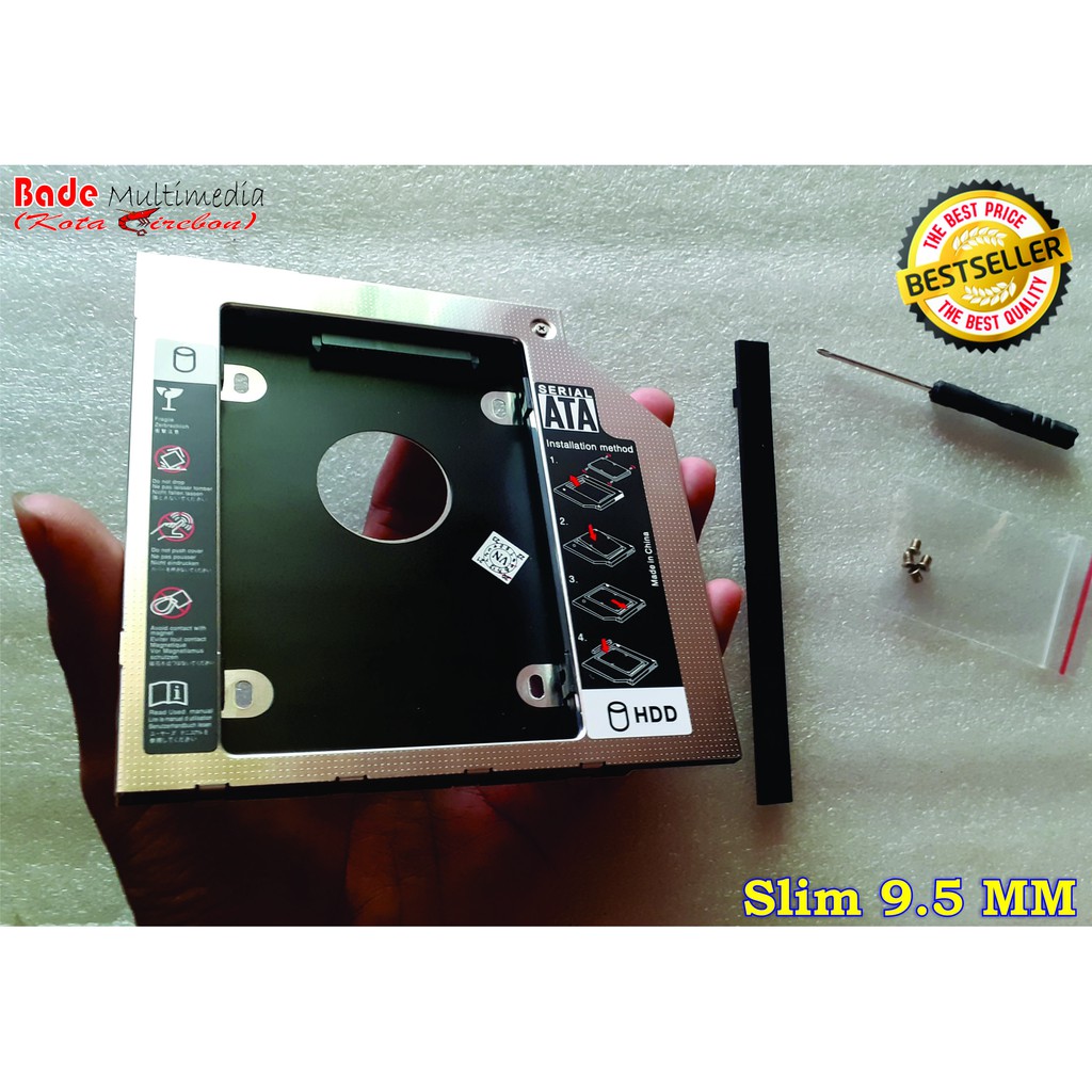 Jual SSD HDD Caddy Tipis Slim 9.5 mm SATA DVD Slot Hardisk SSD Tambahan ...
