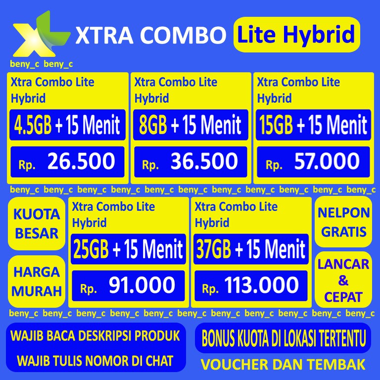 Jual XL COMBO FLEX & XTRA COMBO & XTRA COMBO VIP XL HOTROD XL COMBO ...