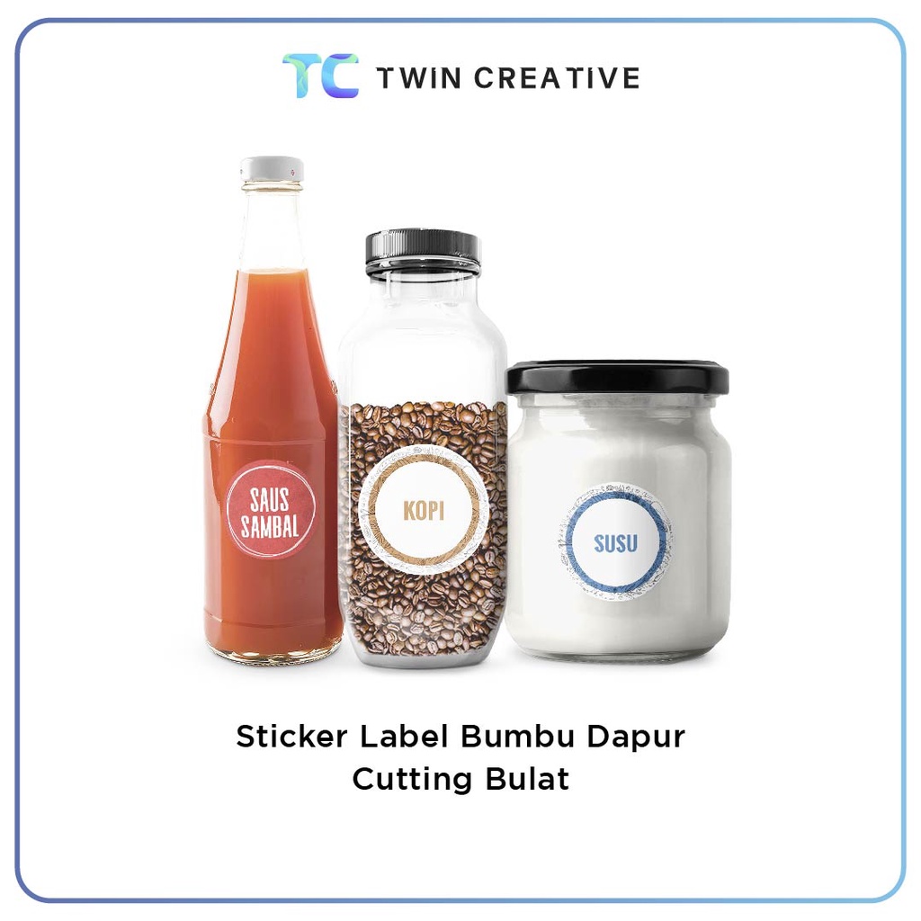 Jual Custom Stiker Label Nama Bumbu Dapur Bulat Anti Air - Spices ...