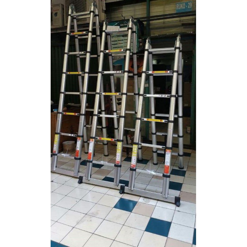 Jual Tangga Teleskopik 8 Meter Double Almunium 8.2 Meter ( 4.1 M + 4.1 ...