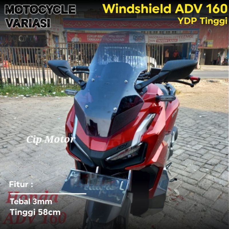 Jual Windshield ADV 160 150 Visor ADV 160 Model Tinggi Smoke YDP ...