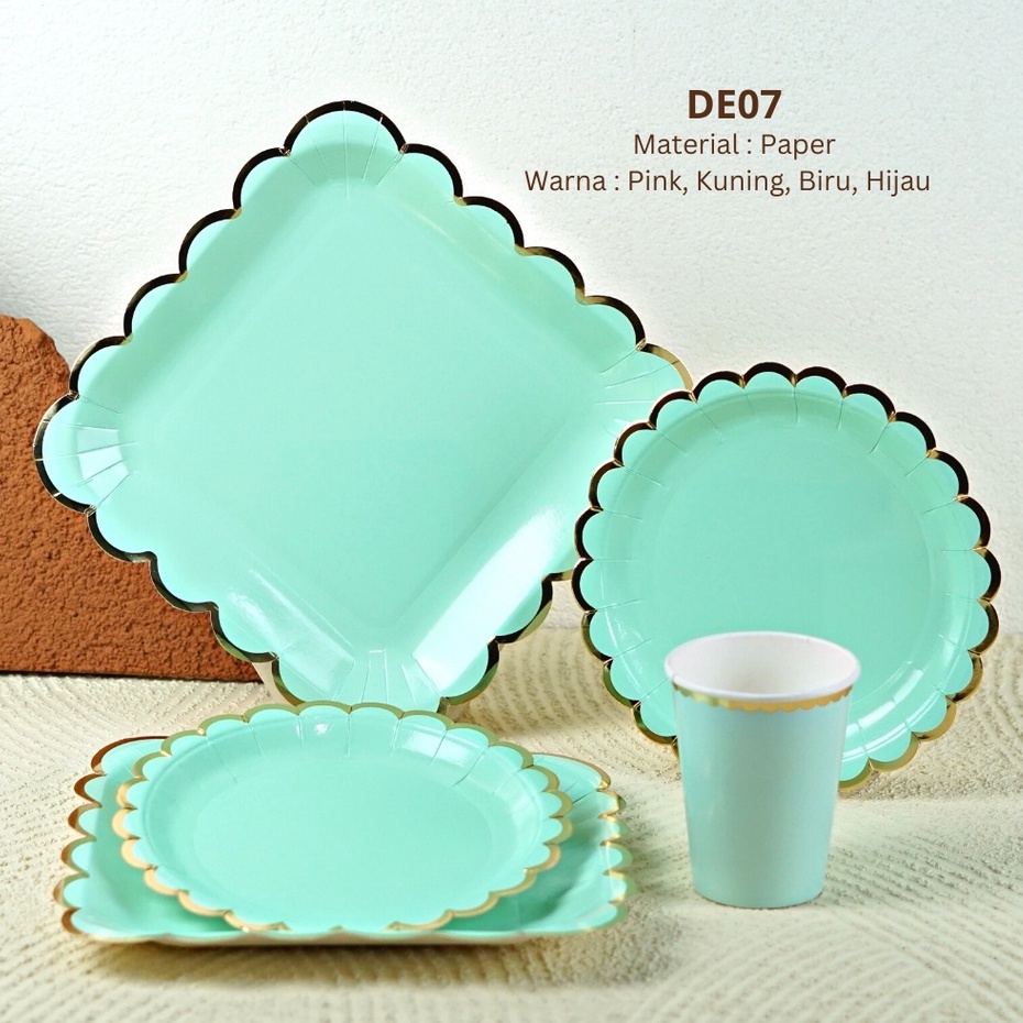Jual Piring Kertas Kue Tart / Set Piring Kertas / Paper Cup Ulang Tahun ...
