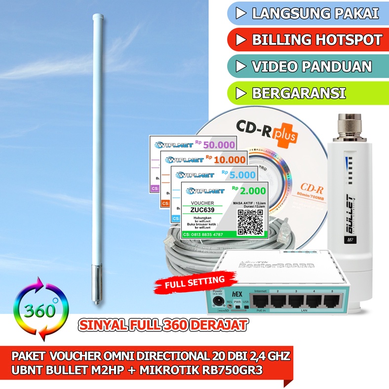 Jual Paket usaha wifi hotspot sistem voucher RT RW Net 5 Km Billing ...