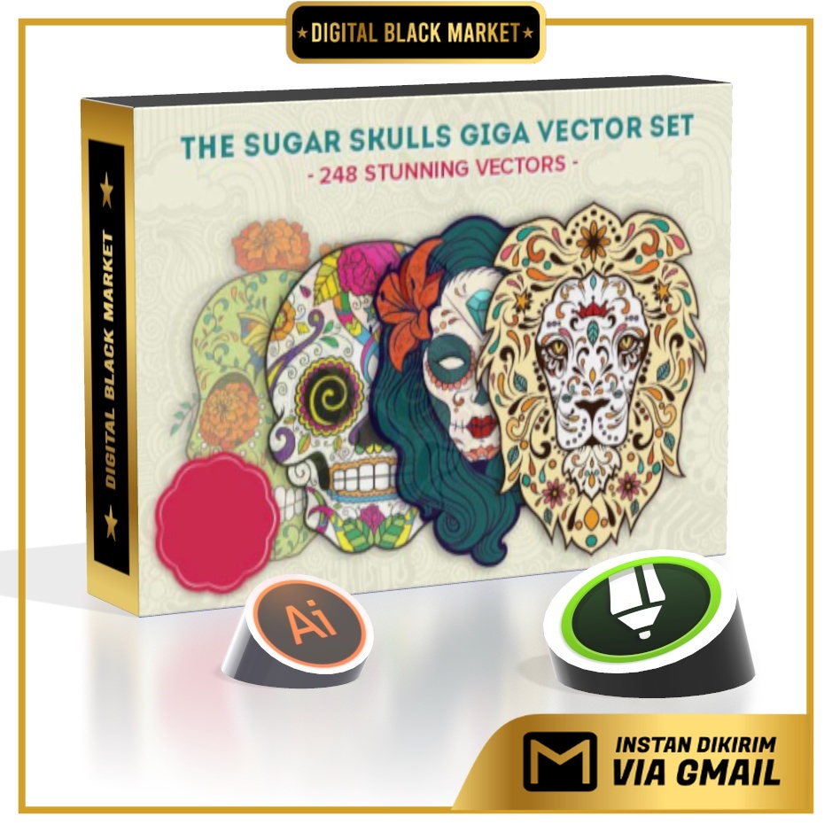 Jual ID25804 - Designious Sugar Skulls Vector Pack CorelDraw | Shopee Indonesia
