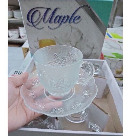 Jual Cangkir beling dengan tatakan 8pcs tipe Maple (per set) | Shopee ...