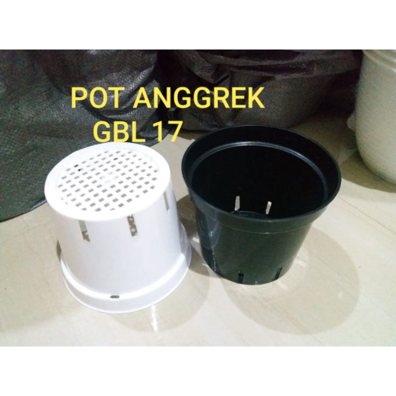 Jual POT BUNGA ANGGREK GBL 17 DAN 20 WARNA PUTIH DAN HITAM | Shopee ...