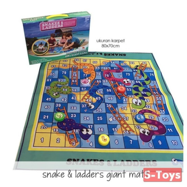 Jual Mainan Anak Ular Tangga Papan Ular Tangga Snake Ladder Giant Matt ...