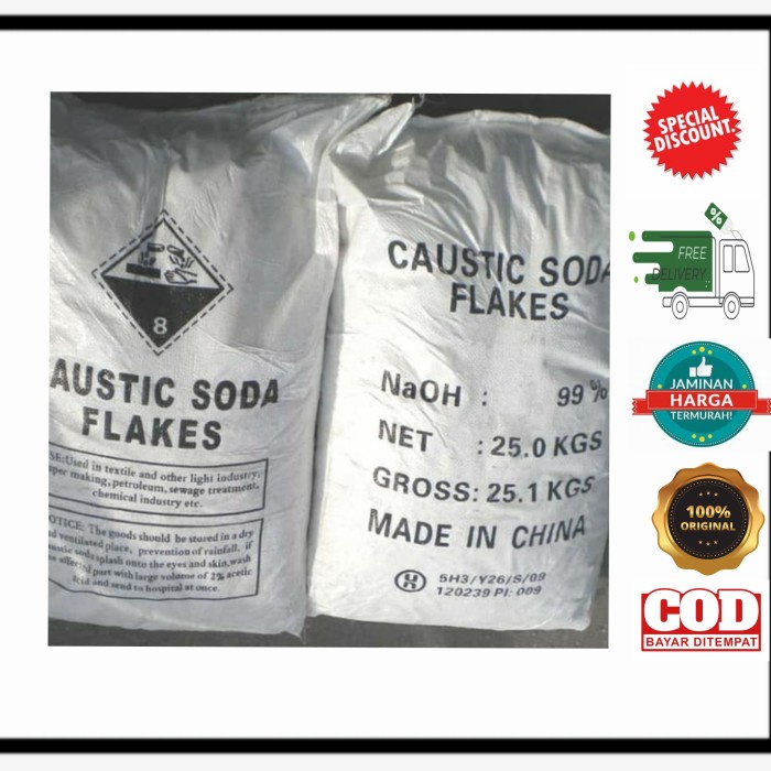 Jual Soda api /Caustic Soda / Caustic Flake RRC 98% (1KG) | Shopee ...