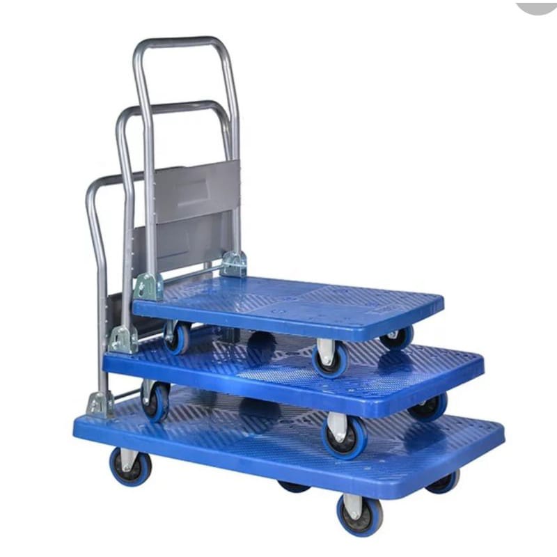 Jual gerobak besi hand truck trolley biru | Shopee Indonesia
