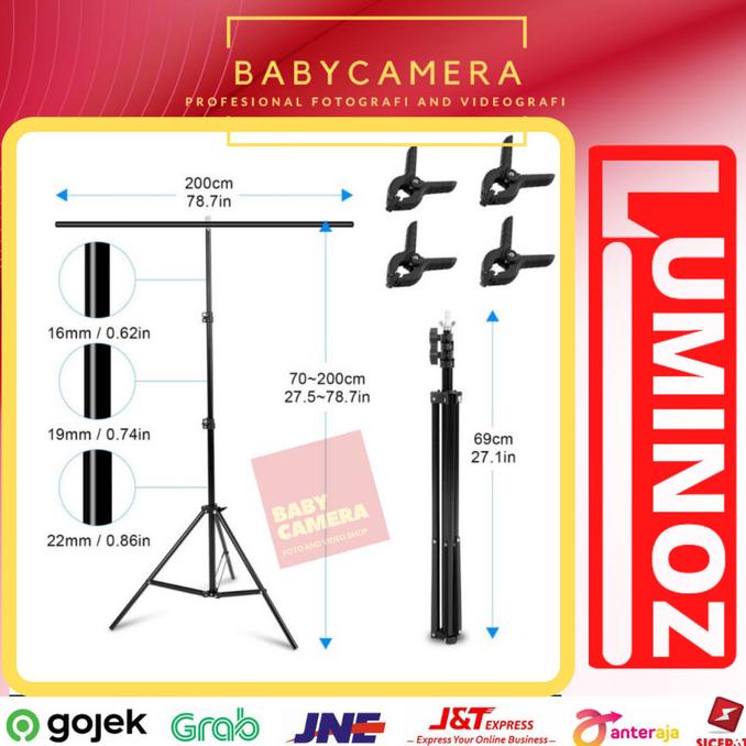 Jual Stand Backdrop Tiang Braket Green Screen Background T-Shape 2Mx2M ...