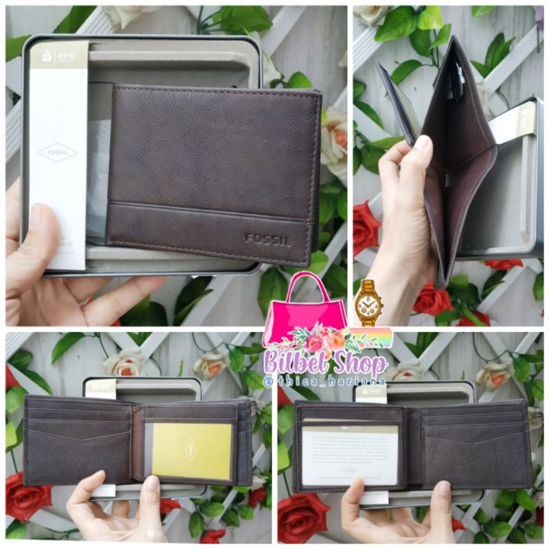 Jual DOMPET PRIA FOSSILL ORIGINAL BROOKS RFID FLIP ID DARK BROWN ...