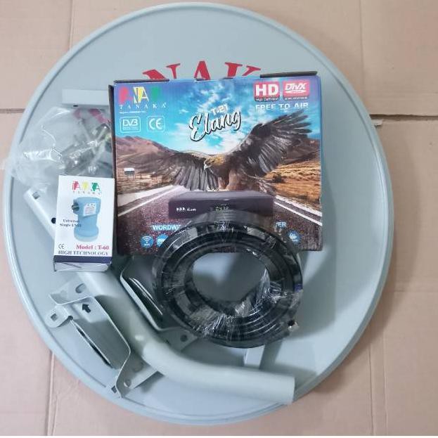 Jual Antena parabola mini 45cm ninmedia lengkap receiver T21 elang hd ...