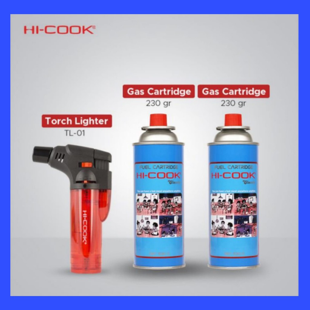Jual HiCook Pemantik Gas Torch Lighter dan 2 Tabung Gas HiCook | Shopee ...