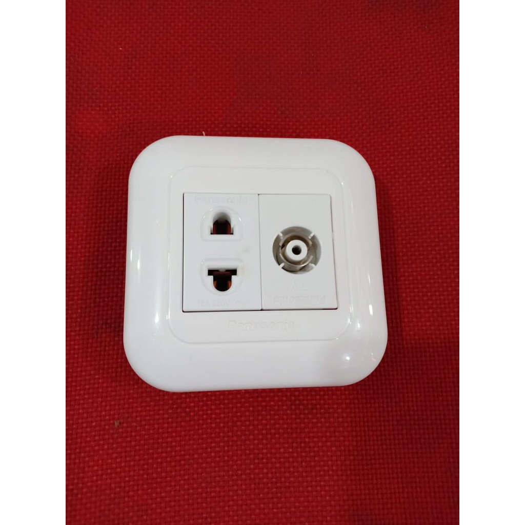 Jual Stop Kontak Universal + Antena TV Socket Outlet Inbow Panasonic IB Putih | Shopee Indonesia