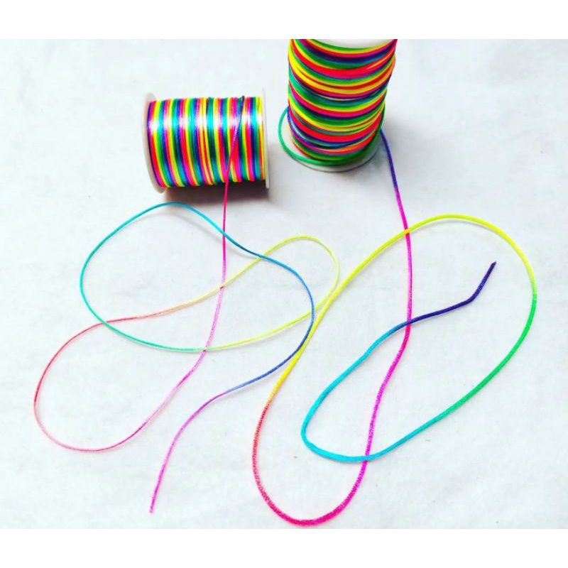 Jual Tali Satin Gradasi Rainbow 2mm / Tali Cina Pelangi 1mm | Shopee ...