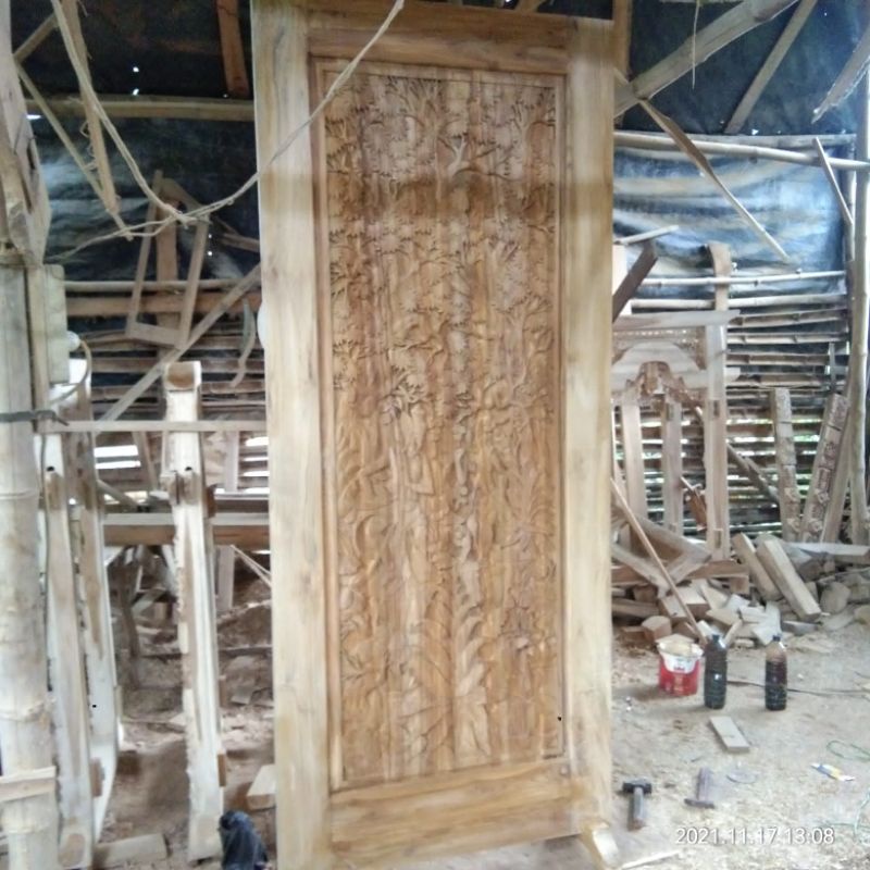 Jual Pintu kamar ukir relief bunga asli ukir dari Jepara Jawa tengah ...