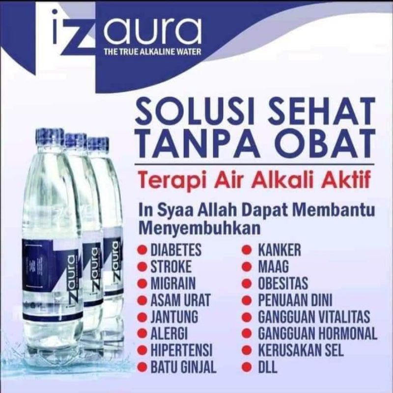 Jual IZAURA ALKALINE WATER 1 DUS ISI 12BOTOL (600ML) | Shopee Indonesia
