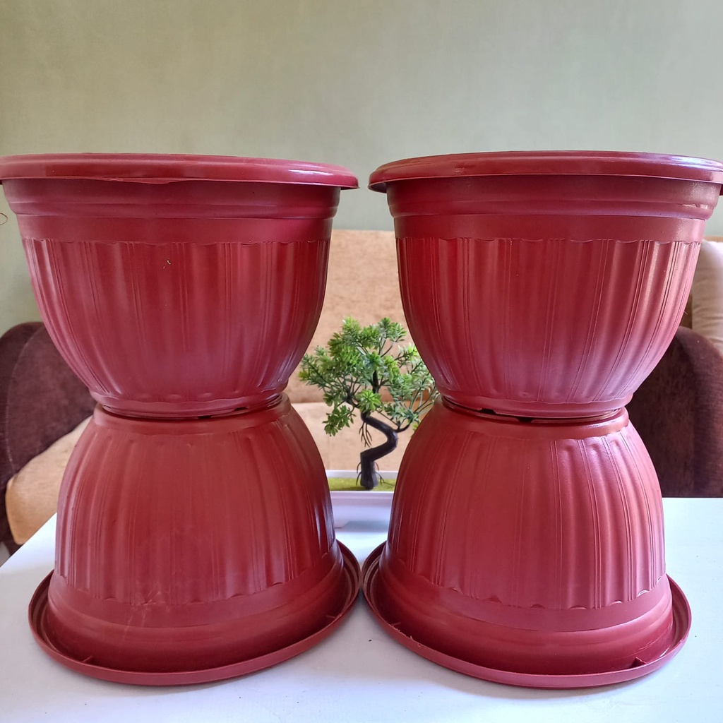 Jual Pot Matahari 25 Merah bata/ Pot bunga 25 / Pot tanaman | Shopee ...