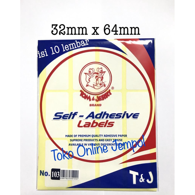 Jual 32x64mm no.103 Label Tom and Jerry stiker undangan Tom n Jerry jeri stickers labels ...