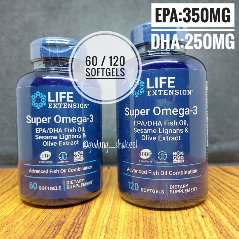 Jual Life Extension Super Omega 3 EPA DHA Fish Oil Sesame Lignans & Olive Extract 60 / 120 / 240 ...