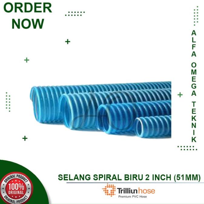 Jual SELANG HISAP TRILLIUN 2 INCH 0,65 METER PVC SPIRAL BIRU POMPA ...