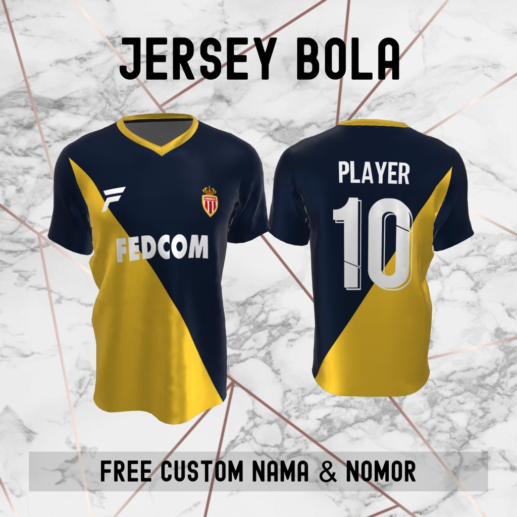 Jual Jersey AS Monaco Klub Bola Baju Kaos Custom Nama dan Nomor ...