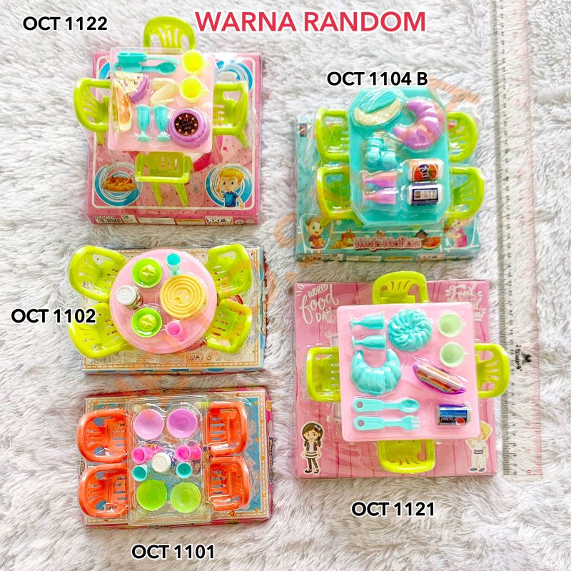 Jual MAINAN DINNING TABLE MEJA MAKAN TRANSPARAN BONEKA KECIL MINI RUMAH ...