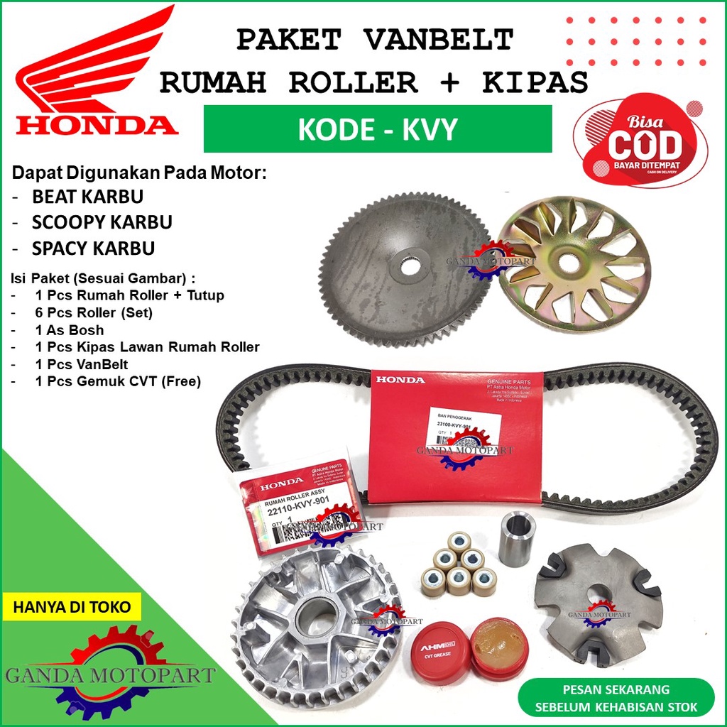 Jual PAKET RUMAH ROLLER KIPAS LAWAN RUMAH ROLLER VAN BELT BEAT SCOOPY ...