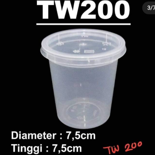 Jual Kotak Makan Plastik / Thinwall / Food Container - Bulat 200ml ...