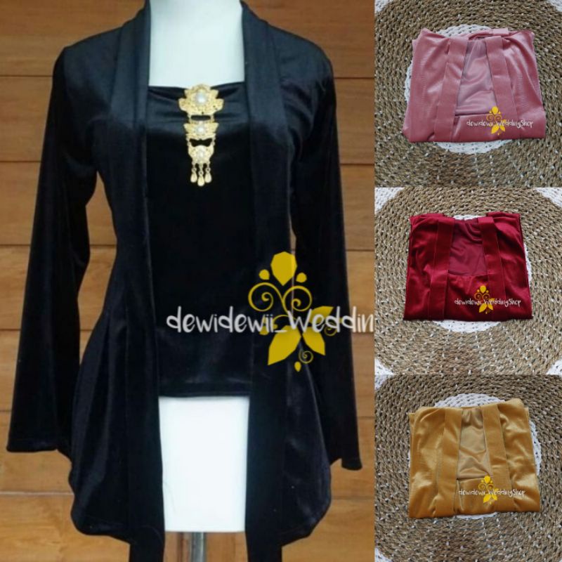 Jual Kebaya Bludru Cantik, Model Kutubaru - Warna Lengkap | Shopee ...