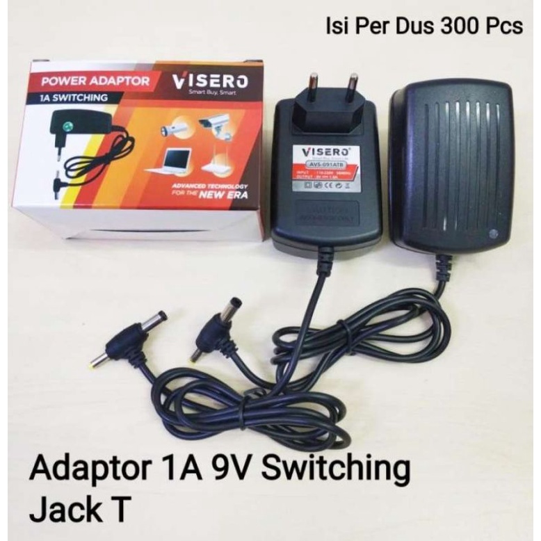 Jual Adaptor switching 9v 1a jack T visero | Shopee Indonesia