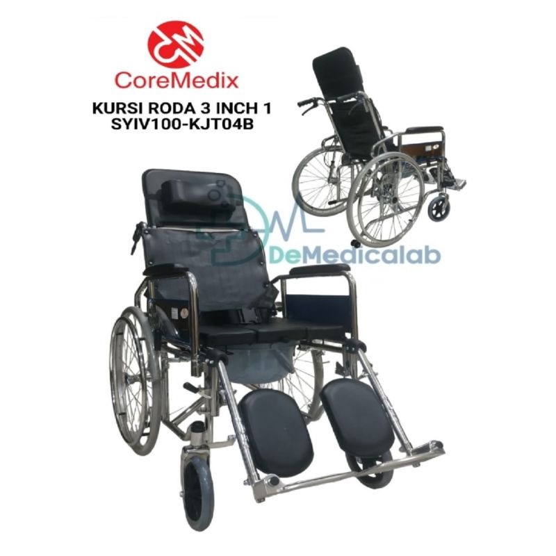 Jual Kursi Roda Pasien Orang Tua CoreMedix 3in1 Selonjor,Tidur,BAB 3 in ...