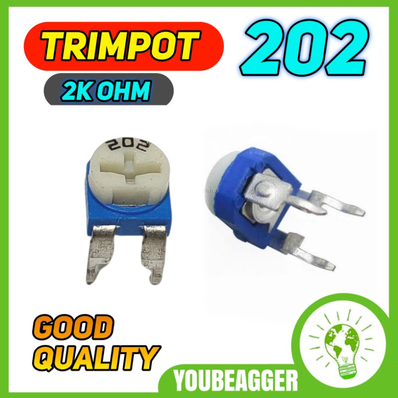 Jual Trimpot 202 2K ohm variabel resistor | Shopee Indonesia