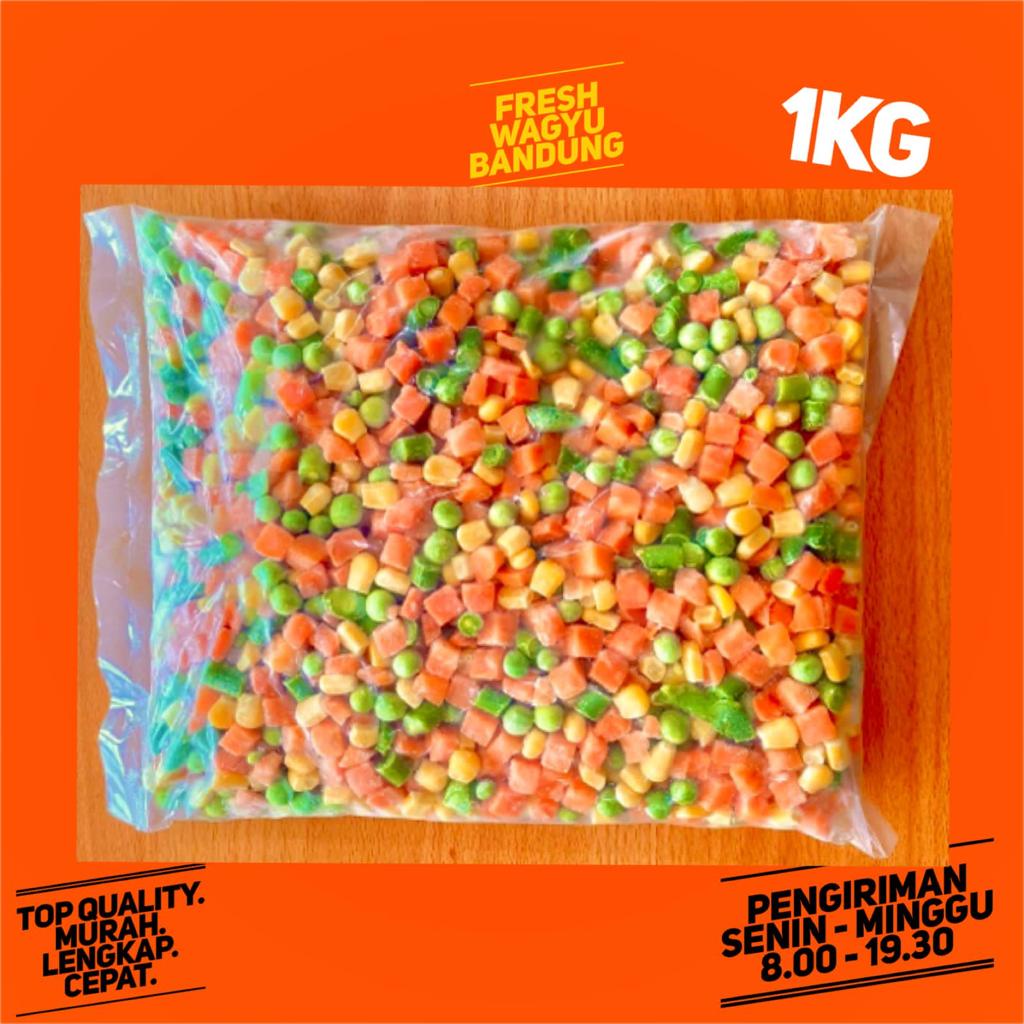 Jual MIX VEGETABLE CURAH IMPORT PREMIUM SAYURAN FROZEN 1KG | Shopee ...