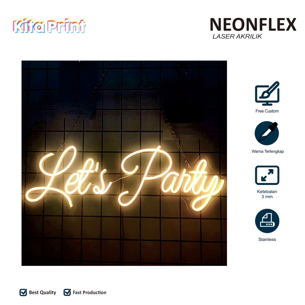 Jual KitaPrint Neon Flex LED 12V Custom Papan Nama LED Akrilik | Sign ...
