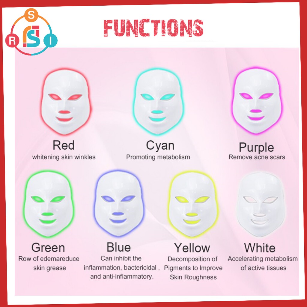 Jual PDT Mask 7in1 Topeng PDT 7 in 1 PDT LED Mask PDT Light Mask 7 ...