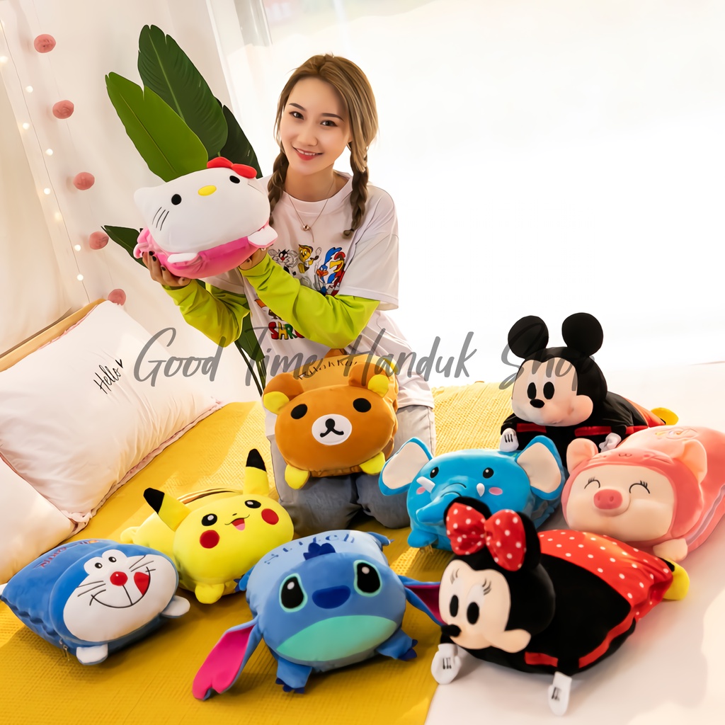 Jual Bantal Selimut / Balmut Karakter Kartun Doraemon / Pikachu ...