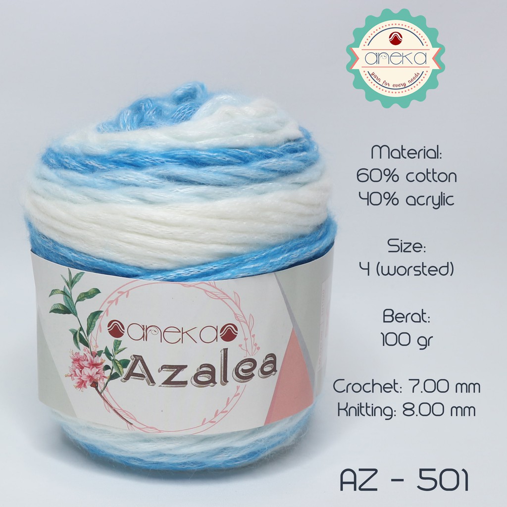 Jual ANEKA - Benang Rajut AZALEA / AZALEA YARN - 501 | Shopee Indonesia