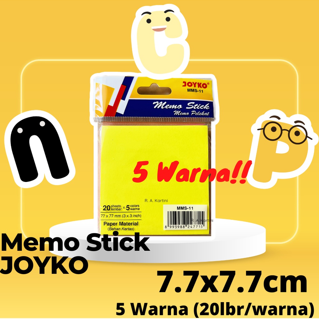 Jual Memo Stick Notes Joyko MMS-11 5 Warna | Shopee Indonesia