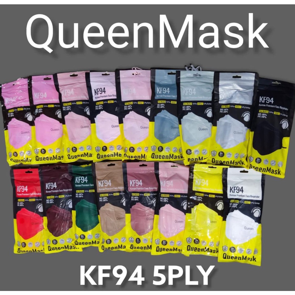 Jual MASKER KOREA KF94 QUEEN MASK 5PLY FACE MASK isi 10pcs MASKER KF 94 ...