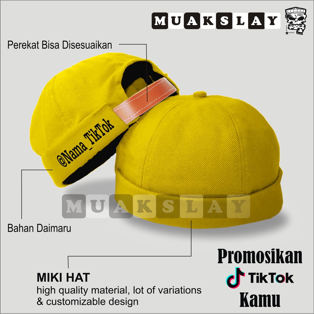 Jual Peci Miki Hat DEWASA Topi Peci Miki Hat GAMBAR CUSTOM NAMA TIKTOK ...