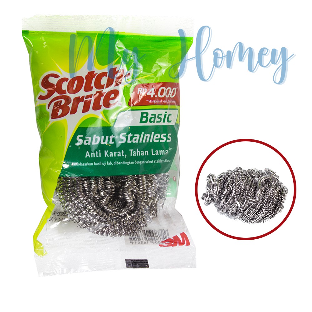 Jual MyHomey 3M Scotch Brite Sabut Stainless Kawat Cuci Piring Ekonomis ...