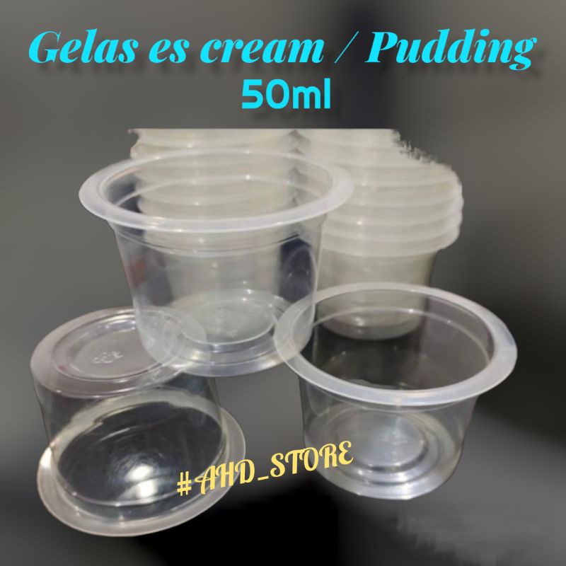 Jual Gelas icecream bening / gelas pudding 50ml, 65ml & 100ml (Belum ...
