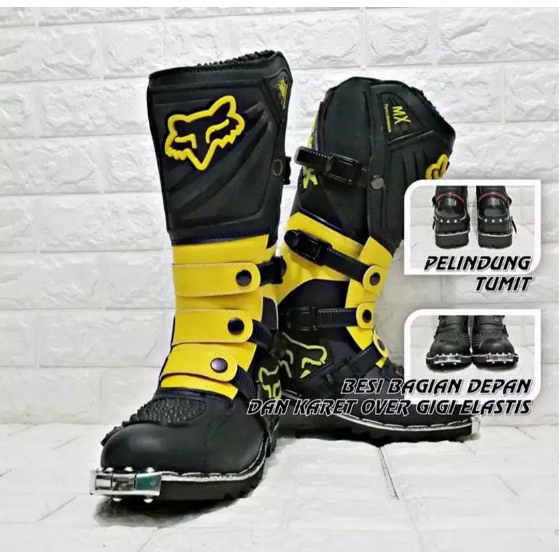 Jual Sepatu Trail Motorcross Kuning Hitam With Protector | Shopee Indonesia