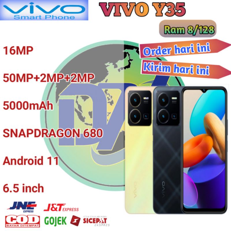 Jual Vivo y35 8/128 garansi resmi Indonesia 100% original | Shopee Indonesia